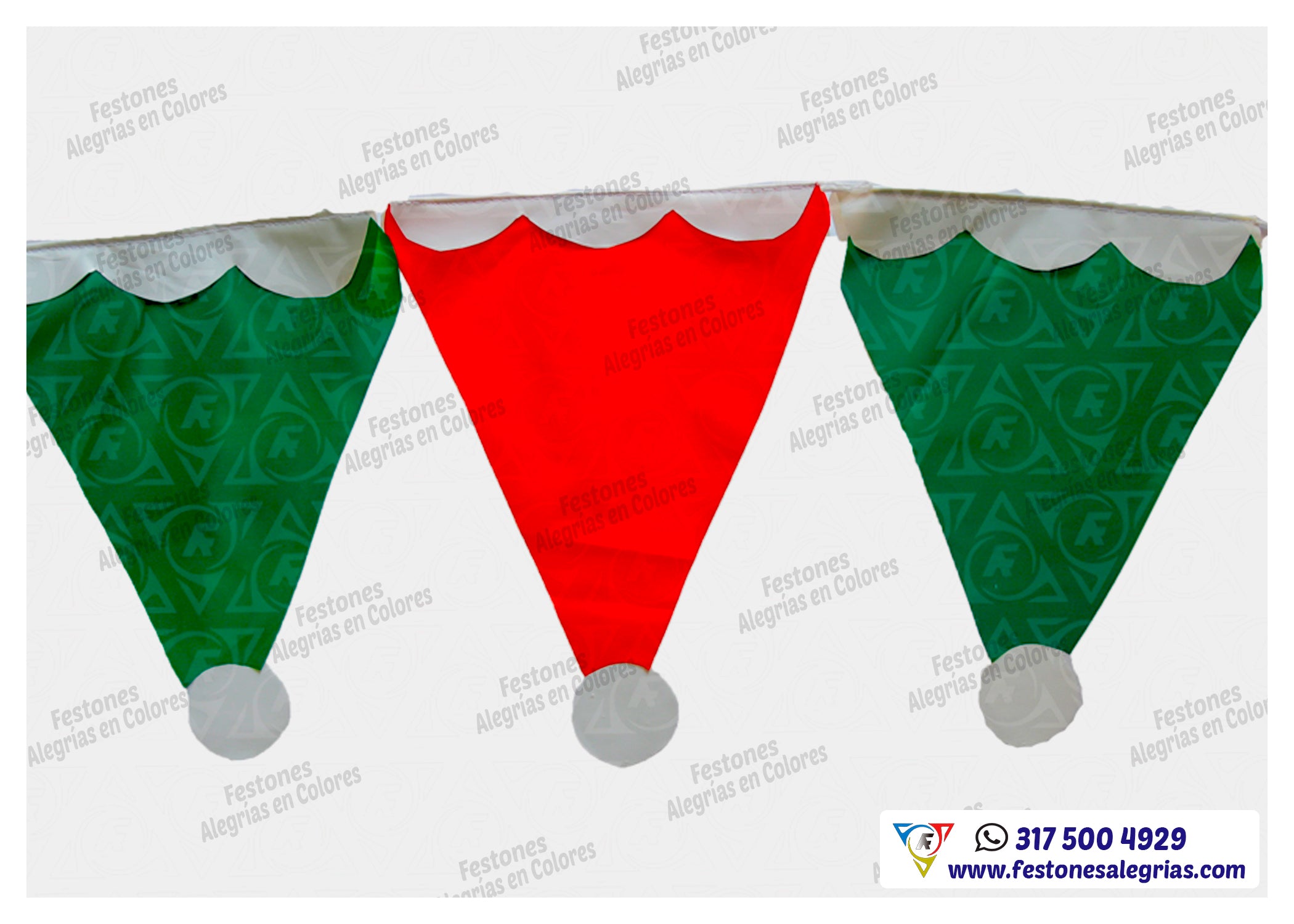 Gorros Navideños x 50mts – Festones Alegrías en Colores